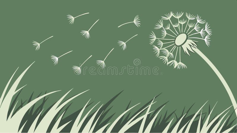 Blowing Dandelion Seeds, Wishful Thinking and Delicate Nature Vector ...