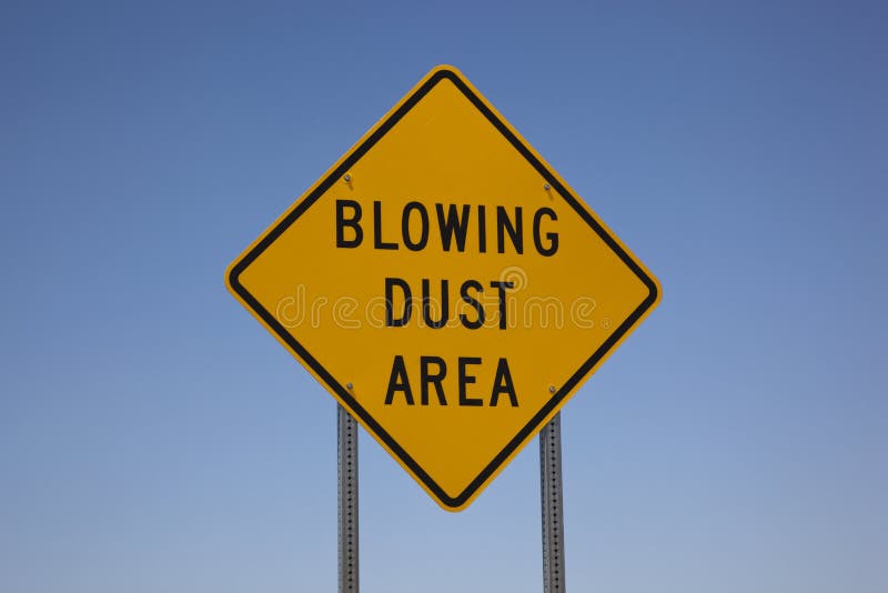 Blowing Dust Sign on Interstate in Arizona Stock Image - Image of lanes ...