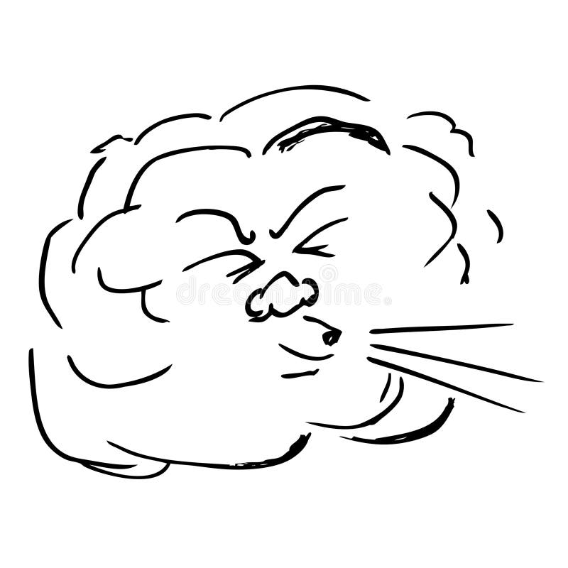 Cloud Face Blowing Wind Stock Illustrations – 161 Cloud Face Blowing ...
