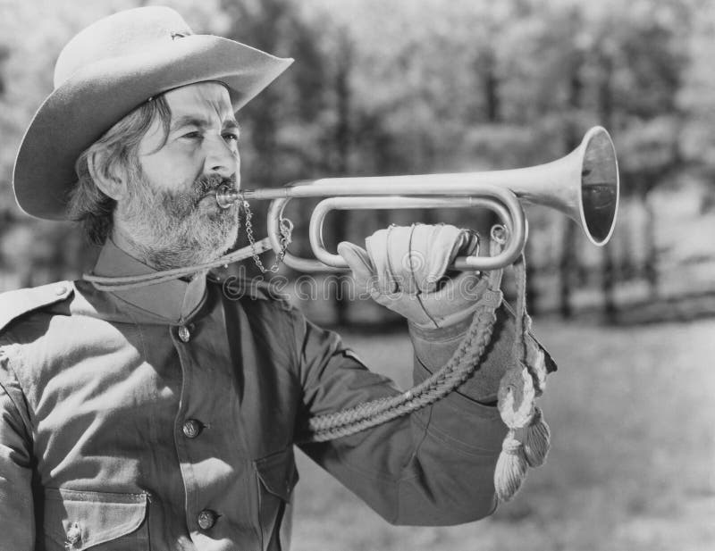 Blowing reveille stock image. Image of adult, historical - 52032651