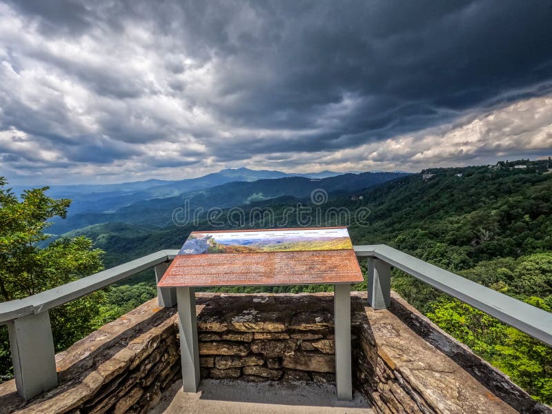 Blowing Rock Overlook Viewing Area Off Blue Ridge Parkway Scenery Stock ...