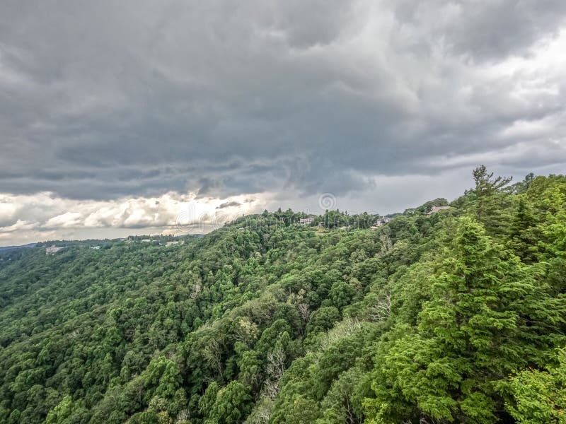 Blowing Rock Overlook Viewing Area Off Blue Ridge Parkway Scenery Stock ...