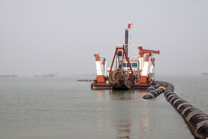 Blowing Sand Pipe in the Sea Stock Image - Image of pipes, industrial ...