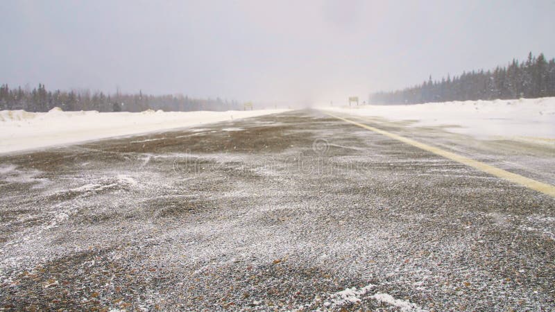 Blowing Swirling Snow on Highway 63 Stock Photo - Image of alberta ...