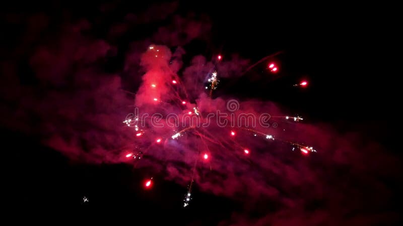 Blowing Up of Fireworks on Black Background. Stock Footage - Video of ...