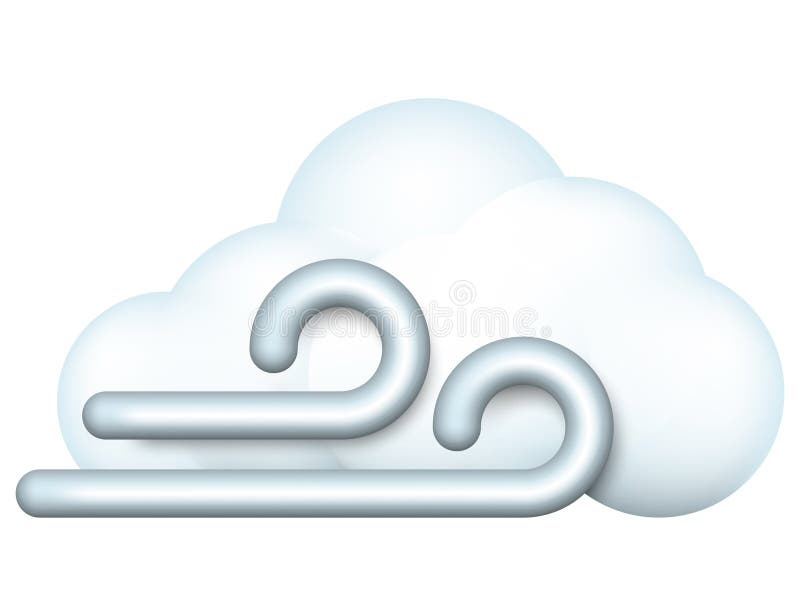 Blowing Wind. Gusting Wind and Cloud Icon Stock Vector - Illustration ...