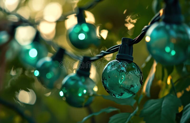 Blown Glass Outdoor String Lights Stock Photo - Image of string, glass ...