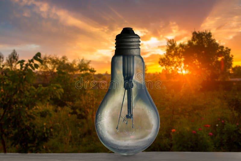 For a Blown Light Bulb Colorful Blurred Landscape. the Concept of Earth ...
