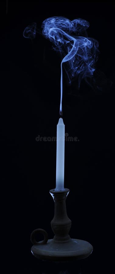 Blown Out Candle with Smoke Stock Image - Image of black, blue: 22114615