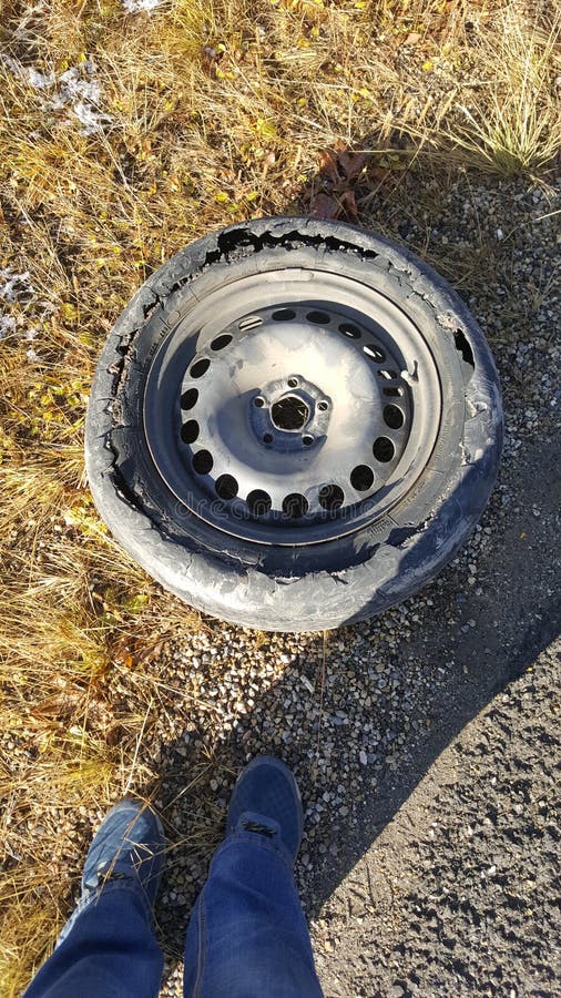 Exploded Tire 2 stock image. Image of tarmac, engine - 231655685