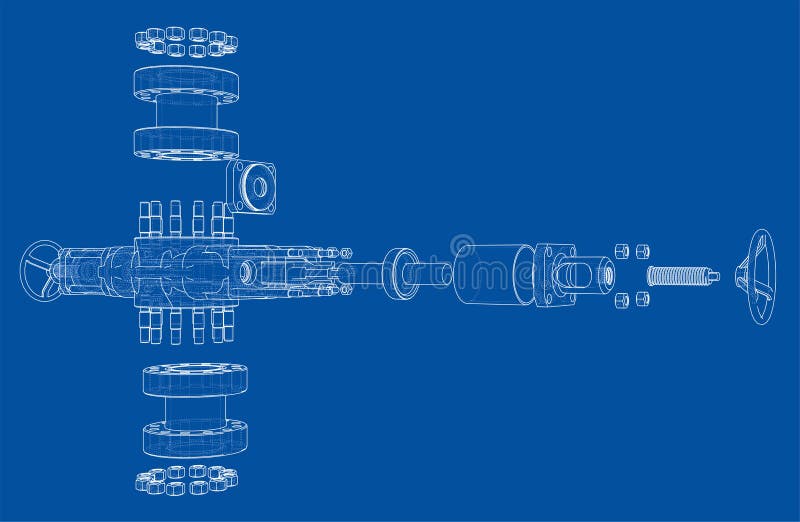 Blowout Preventer. Vector Rendering of 3d Stock Vector - Illustration ...