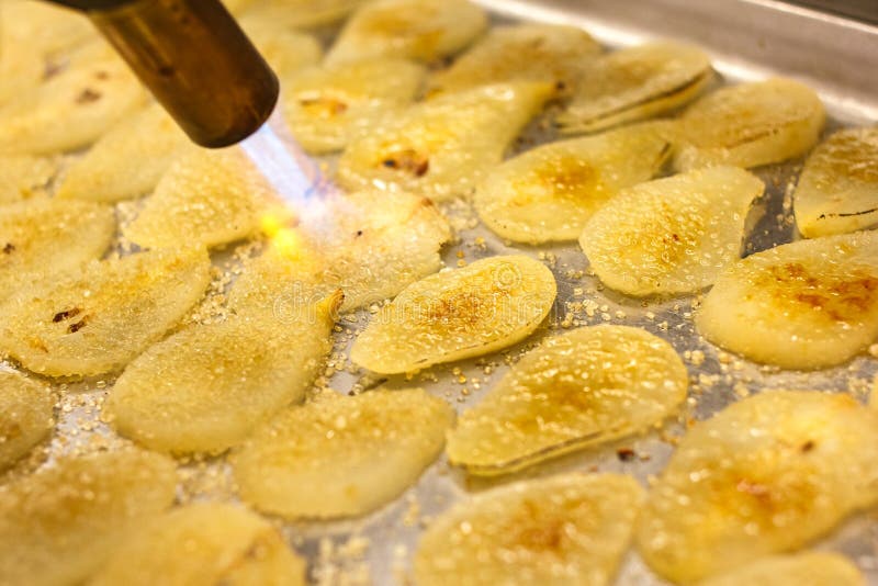 Blowtorch Caramelising Sugar Stock Photo - Image of sweet, catering ...