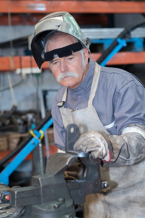 Blowtorch Worker-metal Worker in Workshop Stock Image - Image of helmet ...