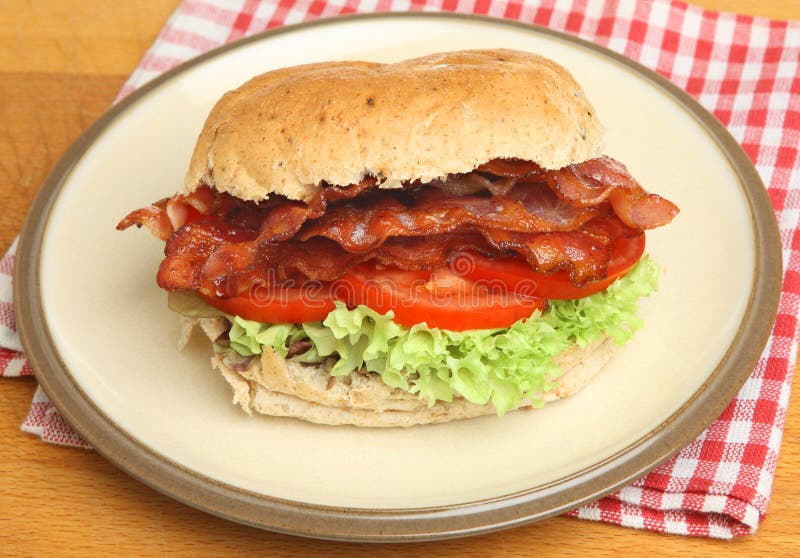 Bacon Bap or Roll Sandwich stock image. Image of fastfood - 33602689