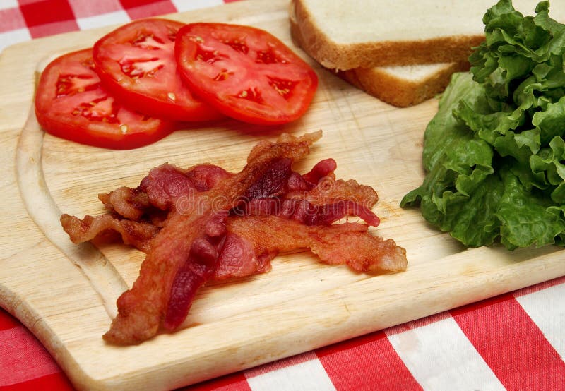 Blt Ingredients on a Cutting Board Stock Photo - Image of grilled ...