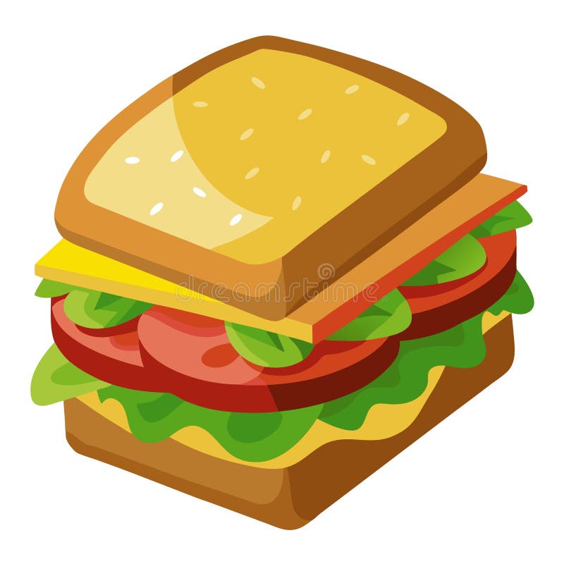 BLT Sandwich Isolated on a Transparent Background Stock Vector ...