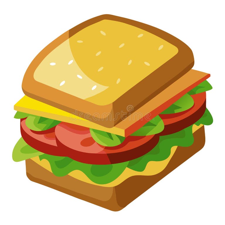 BLT Sandwich Isolated on a Transparent Background Stock Vector ...