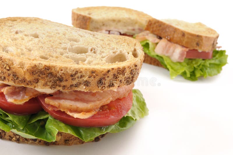 BLT Sandwiches On White Background Stock Image - Image of food ...