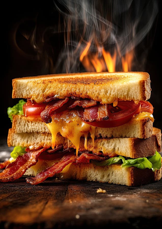 BLT Toasted Stacked Sandwich. Bacon, Lettuce, and Tomato. Generative Ai ...