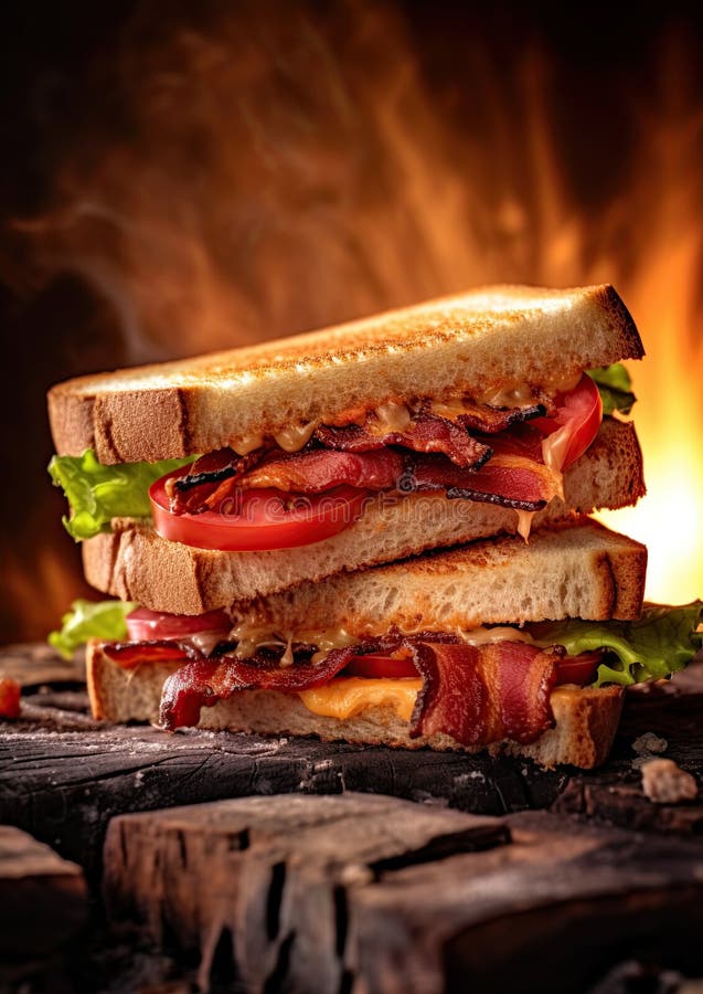 BLT Toasted Stacked Sandwich. Bacon, Lettuce, and Tomato. Generative Ai ...