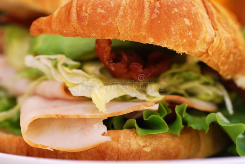 BLTA Sandwich stock image. Image of salad, outside, croissant - 5377585