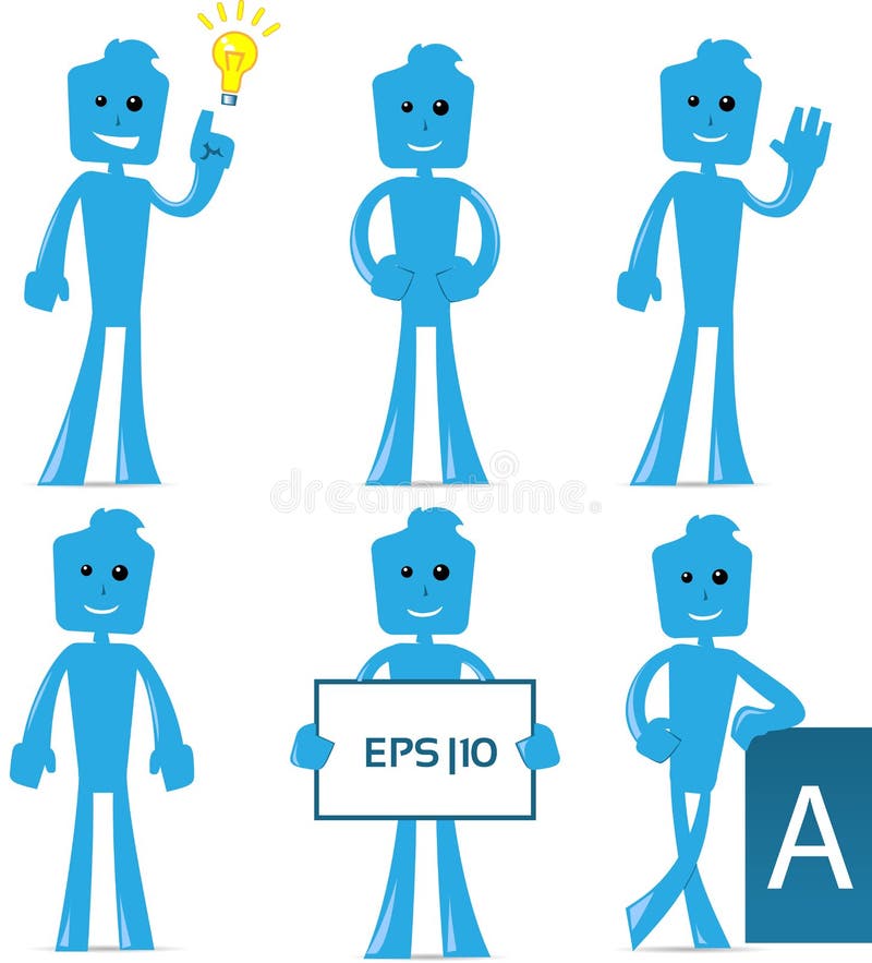 Blu Fun poses stock vector. Illustration of amazing, cute - 23426569