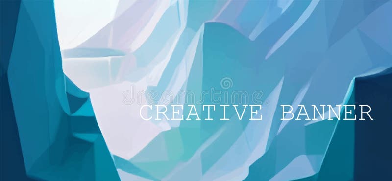 Blu Ice Triangle Abstract in Origami Style on Light Background. Stock ...