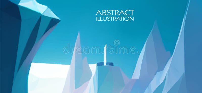 Blu Ice Triangle Abstract in Origami Style on Light Background. Stock ...