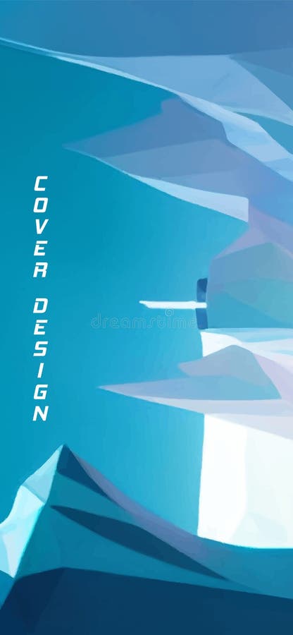 Blu Ice Triangle Abstract in Origami Style on Light Background. Stock ...