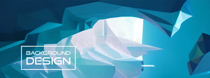 Blu Ice Triangle Abstract in Origami Style on Light Background. Stock ...