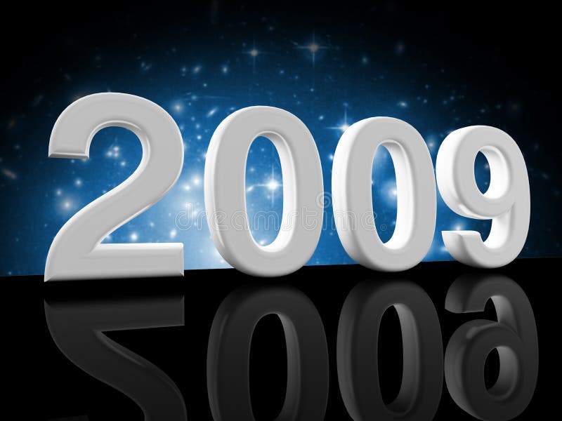 Blue 2009 background stock illustration. Illustration of lights - 7253774