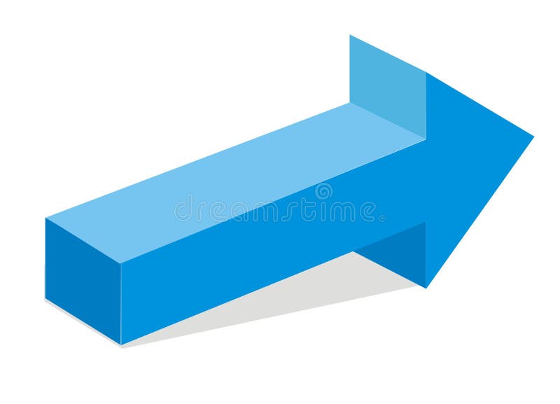 Blue 3d arrow stock vector. Illustration of arrow, feather - 5466886