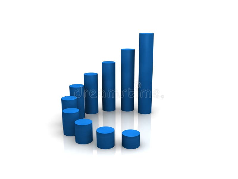 Blue 3d chart stock illustration. Illustration of comparative - 5437294
