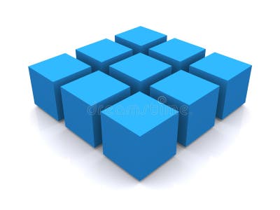 Blue 3d cube square stock illustration. Illustration of cube - 2321554