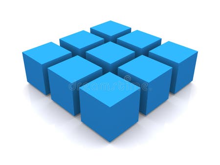 Blue 3d cube square stock illustration. Illustration of cube - 2321554