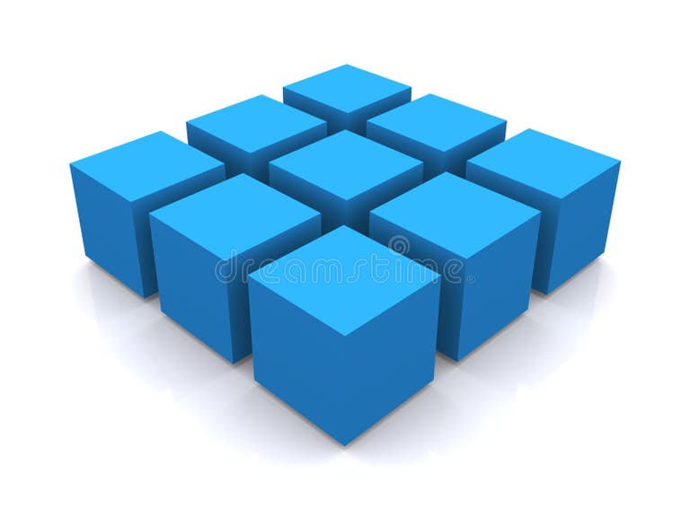 Blue 3d cube square stock illustration. Illustration of cube - 2321554