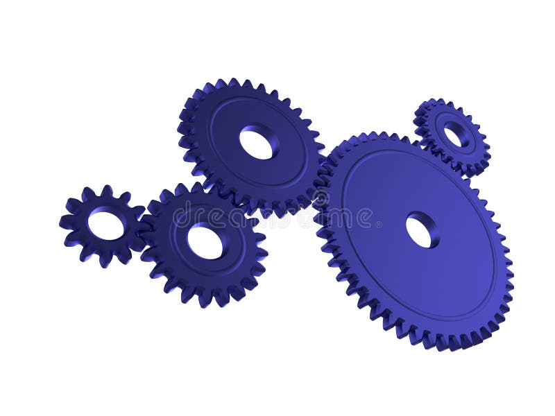Blue 3d gears stock illustration. Illustration of icon - 14922666