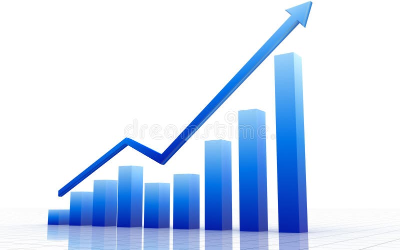 Blue 3d graph stock illustration. Illustration of earning - 14222905