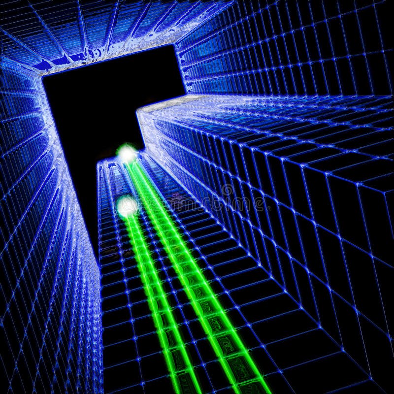 Blue 3d Grid Background stock illustration. Illustration of float ...