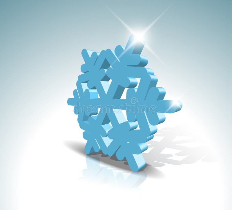 3D blue snowflake stock illustration. Illustration of flake - 11052217