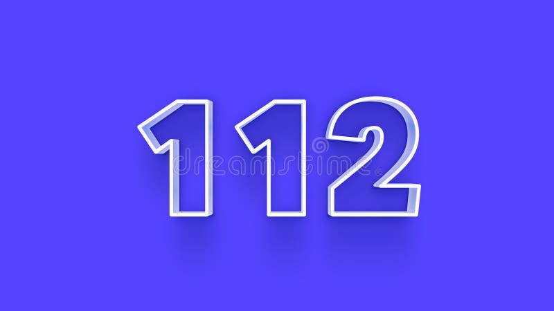 Blue 3d Symbol of 112 Number Icon on Blue Background Stock Illustration ...