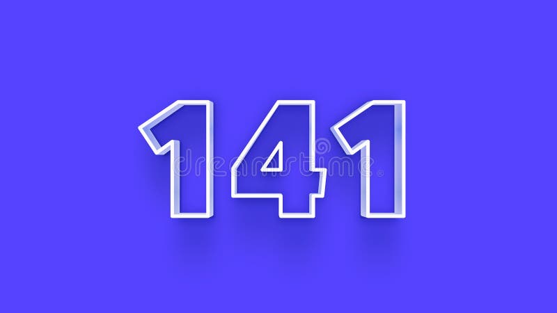 Blue 3d Symbol of 141 Number Icon on Blue Background Stock Illustration ...