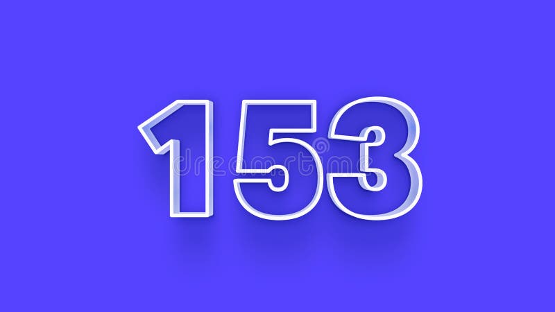 Blue 3d Symbol of 153 Number Icon on Blue Background Stock Illustration ...