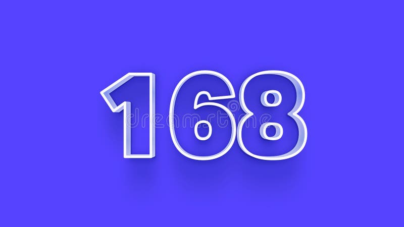 Blue 3d Symbol of 168 Number Icon on Blue Background Stock Illustration ...