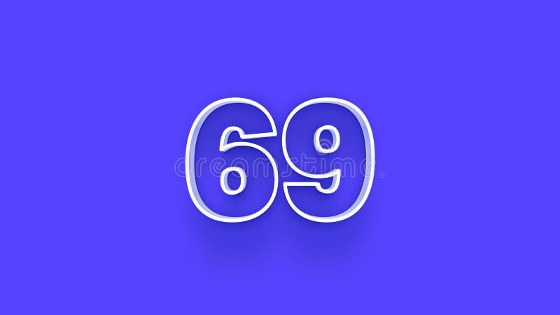 Blue 3d Symbol of 69 Number Icon on Blue Background Stock Illustration ...