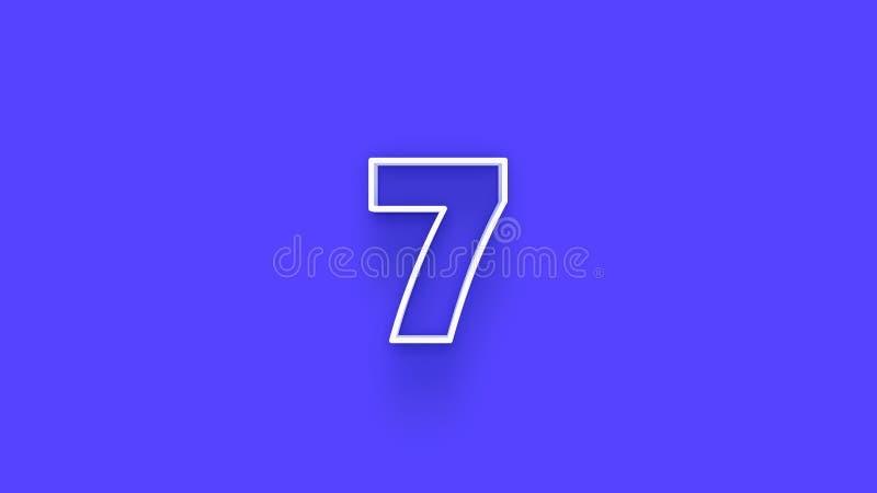 Blue 3d Symbol of 7 Number Icon on Blue Background Stock Illustration ...
