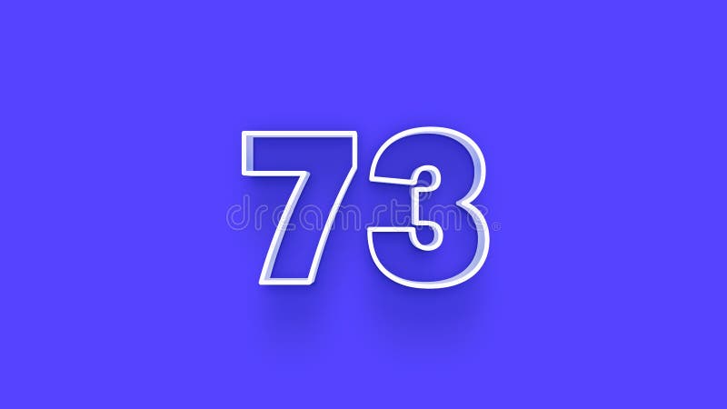 Blue 3d Symbol of 73 Number Icon on Blue Background Stock Illustration ...