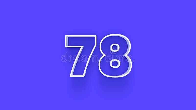 Blue 3d Symbol of 78 Number Icon on Blue Background Stock Illustration ...