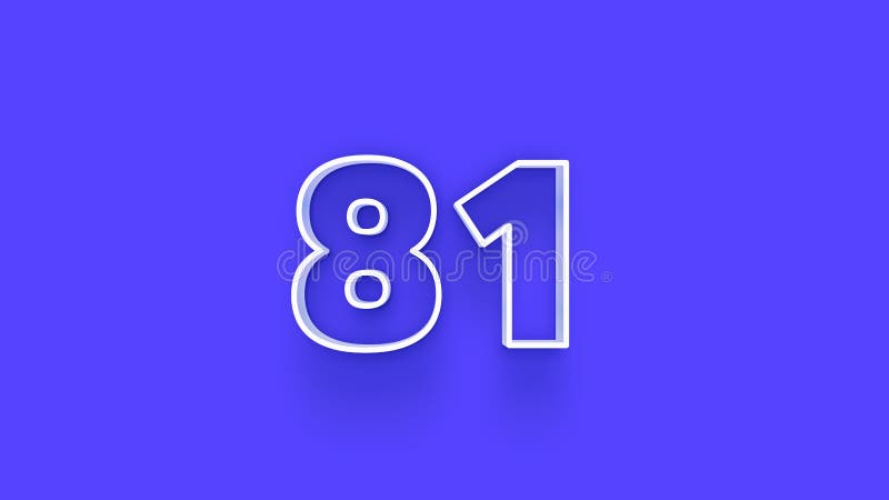 Blue 3d Symbol of 81 Number Icon on Blue Background Stock Illustration ...
