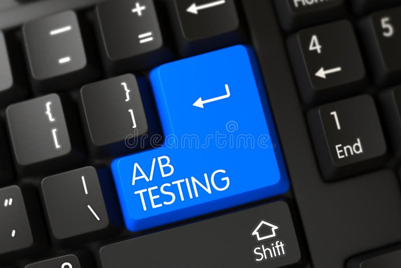 Blue AB Testing Key on Keyboard. 3D. Stock Image - Image of sign ...
